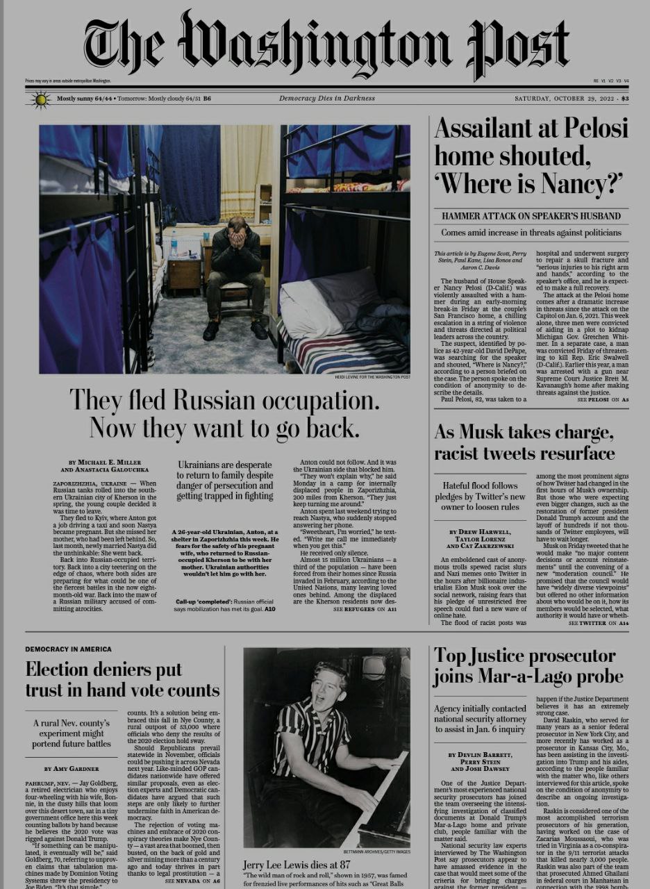 华盛顿邮报-2022-10-29 The Washington Post PDF - 免费PDF下载 | 58资源站