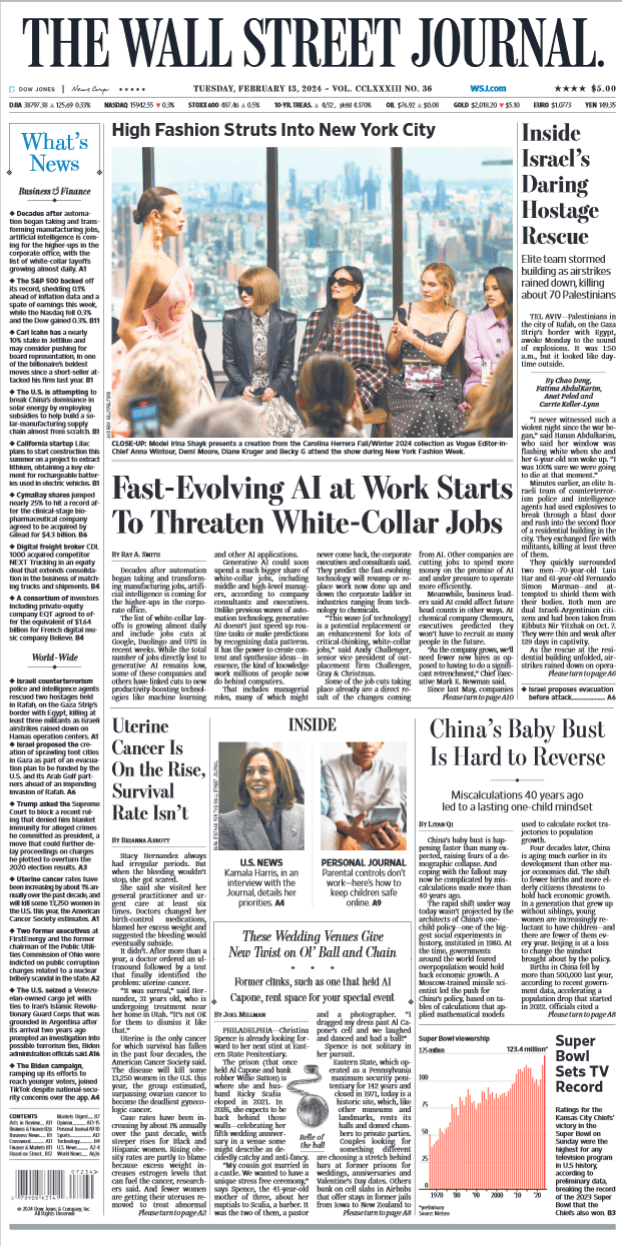 华尔街日报-2024-02-13 The Wall Street Journal - 外刊资料检索 | 58资源站